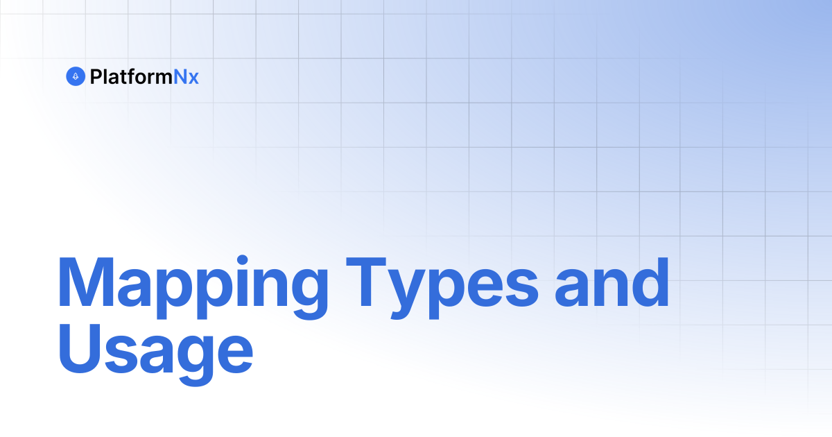 Mapping Types and Usage | PlatformNx